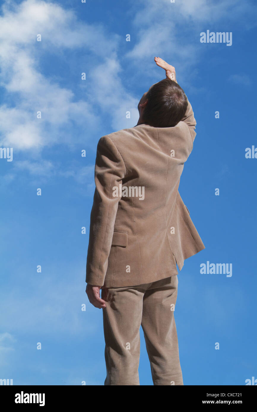 Hamburg, man looking at the sun Stock Photo - Alamy