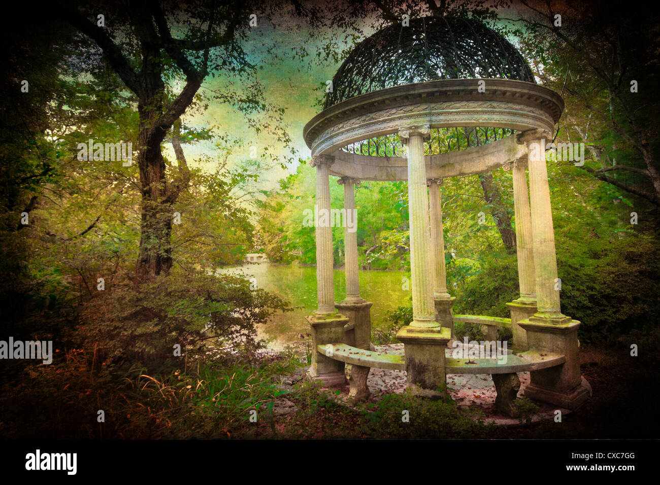 Vintage garden gazebo with artistic texture Stock Photo - Alamy