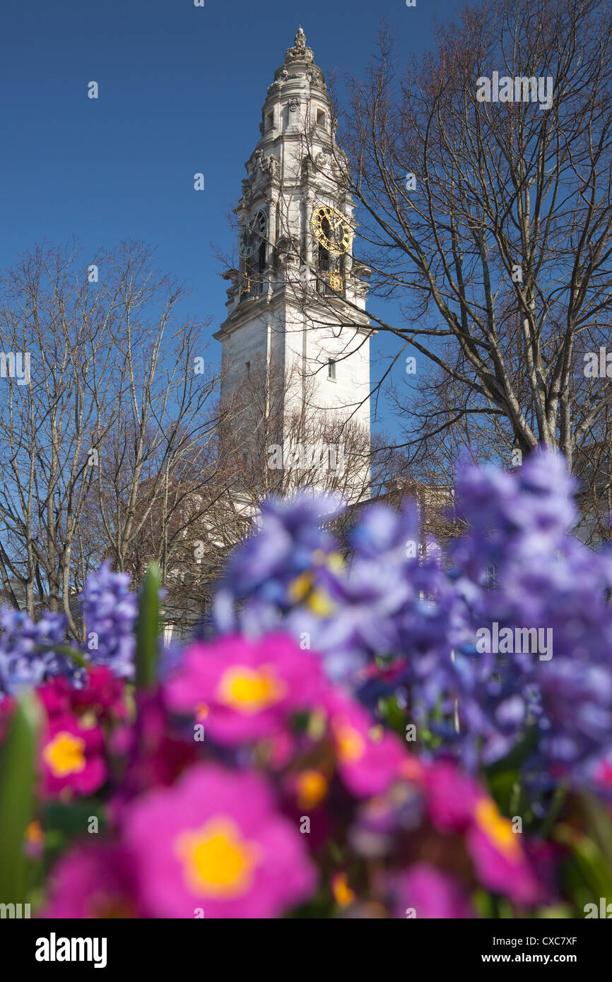 City Hall in Civic Centre, Cardiff, Wales, United Kingdom, Europe Stock ...