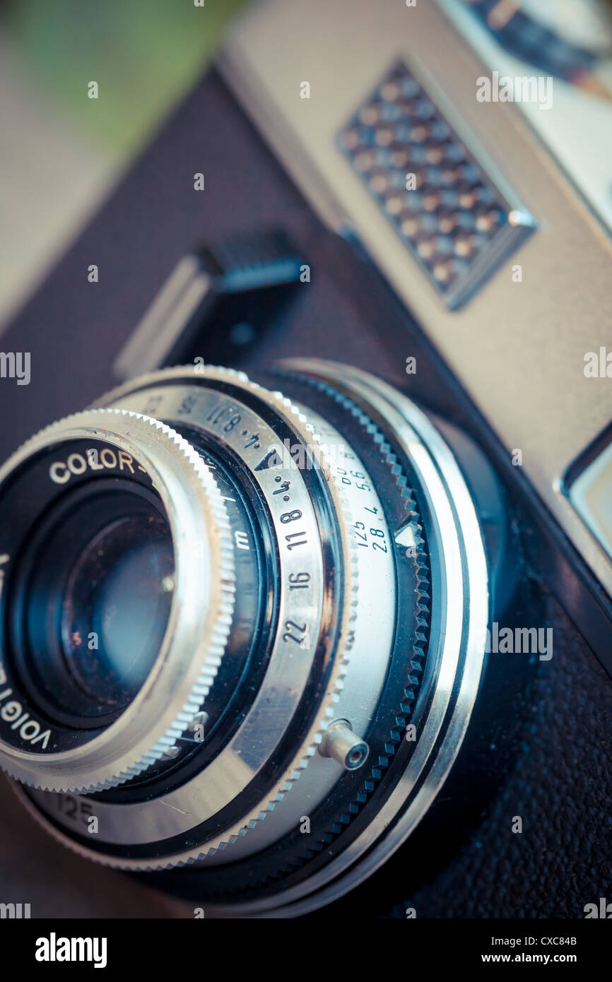 The beautiful design of an old analogic vintage camera Stock Photo - Alamy