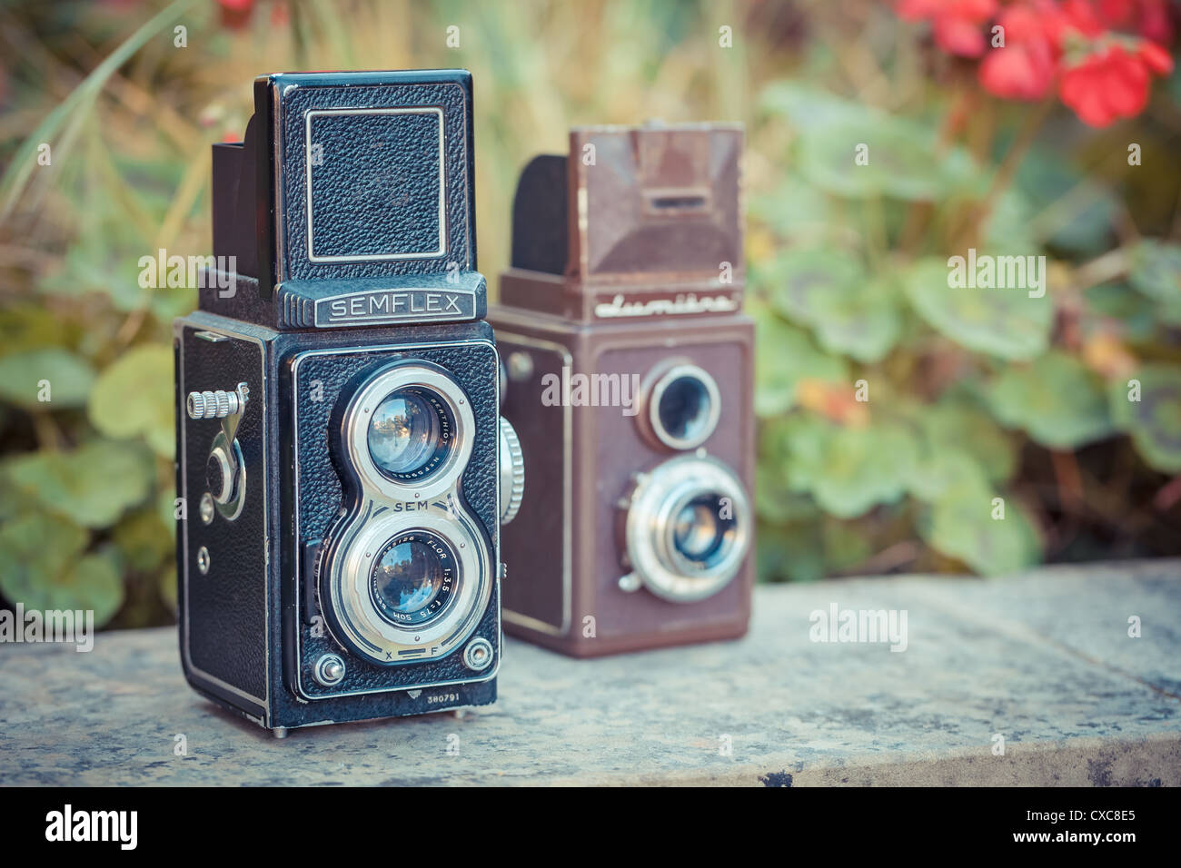 The beautiful design of an old analogic vintage camera Stock Photo - Alamy