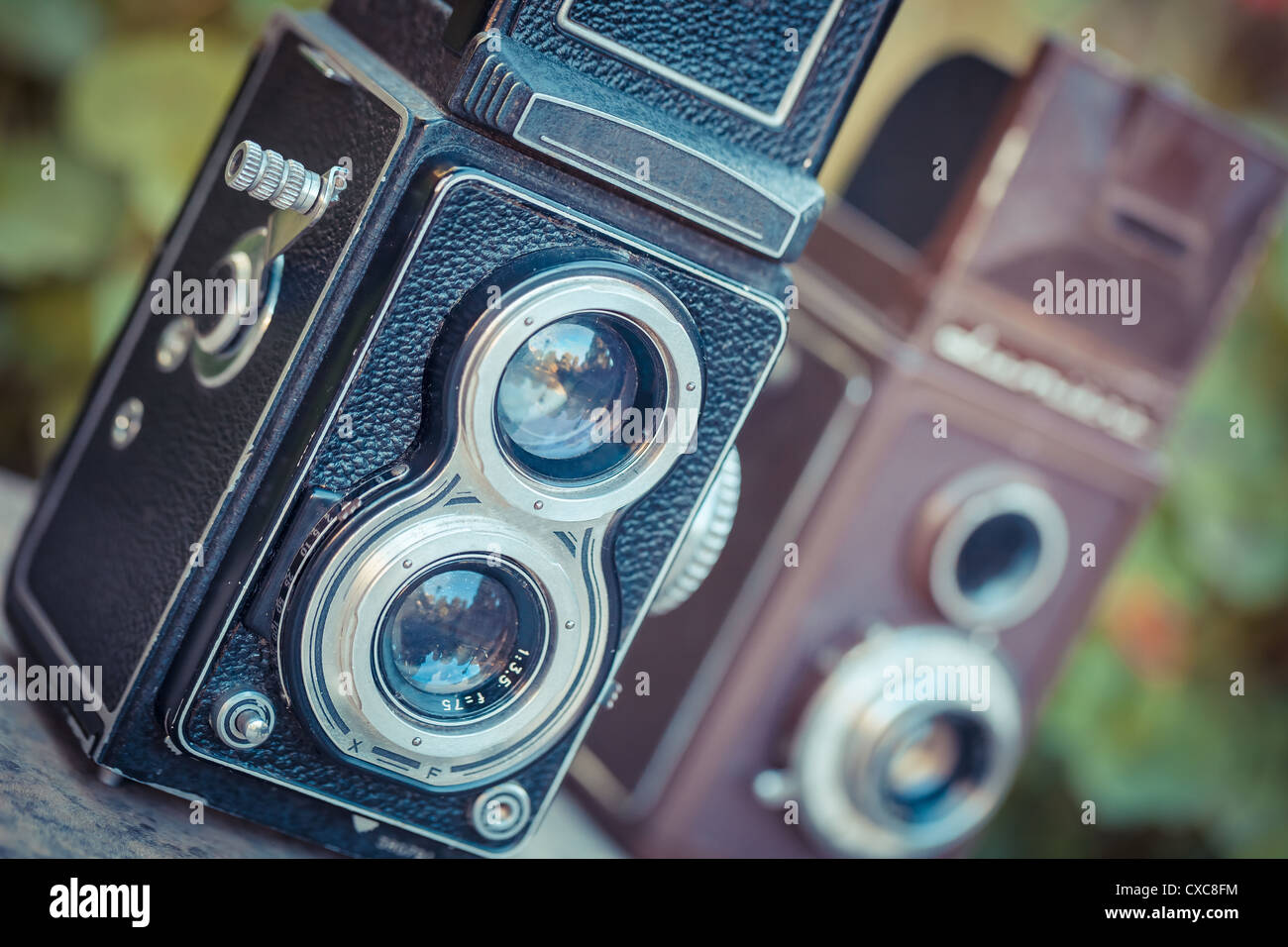 The beautiful design of an old analogic vintage camera Stock Photo - Alamy