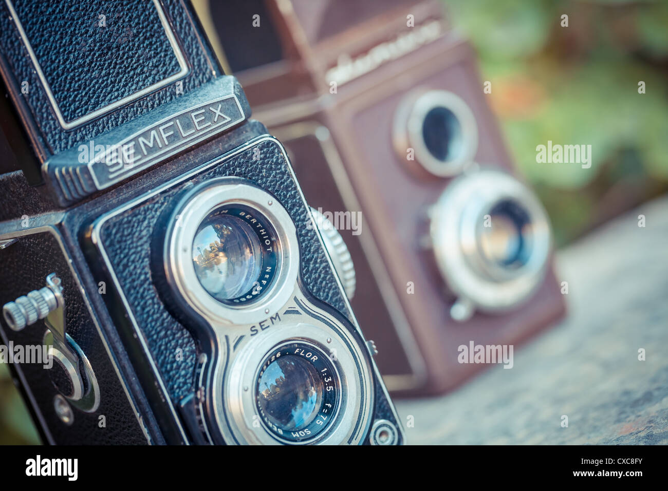 The beautiful design of an old analogic vintage camera Stock Photo - Alamy