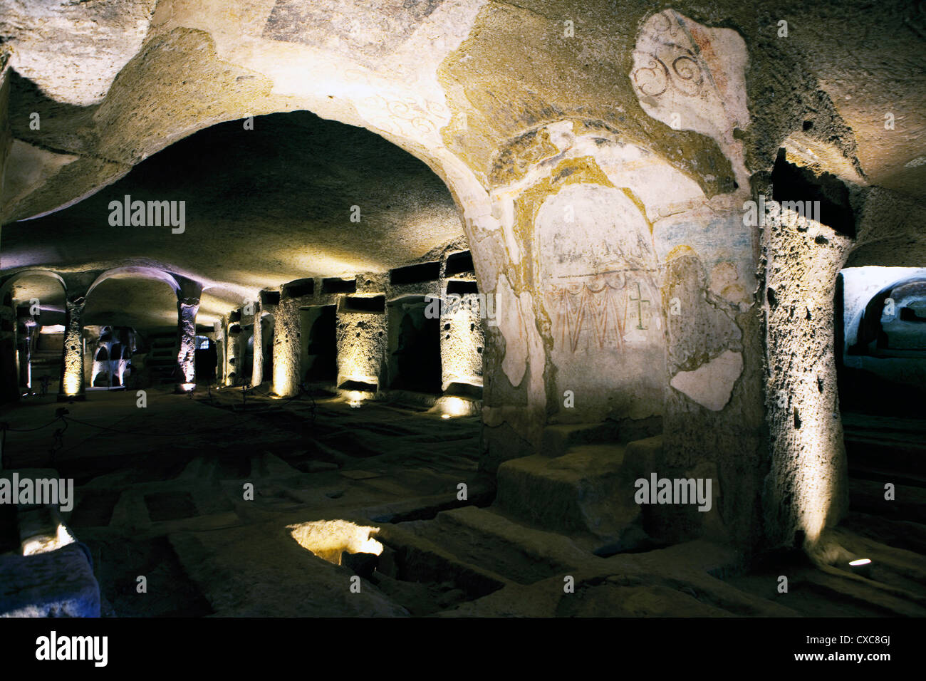 The catacombs of San Gennaro (St. Januarius), Naples, Campania, Italy ...