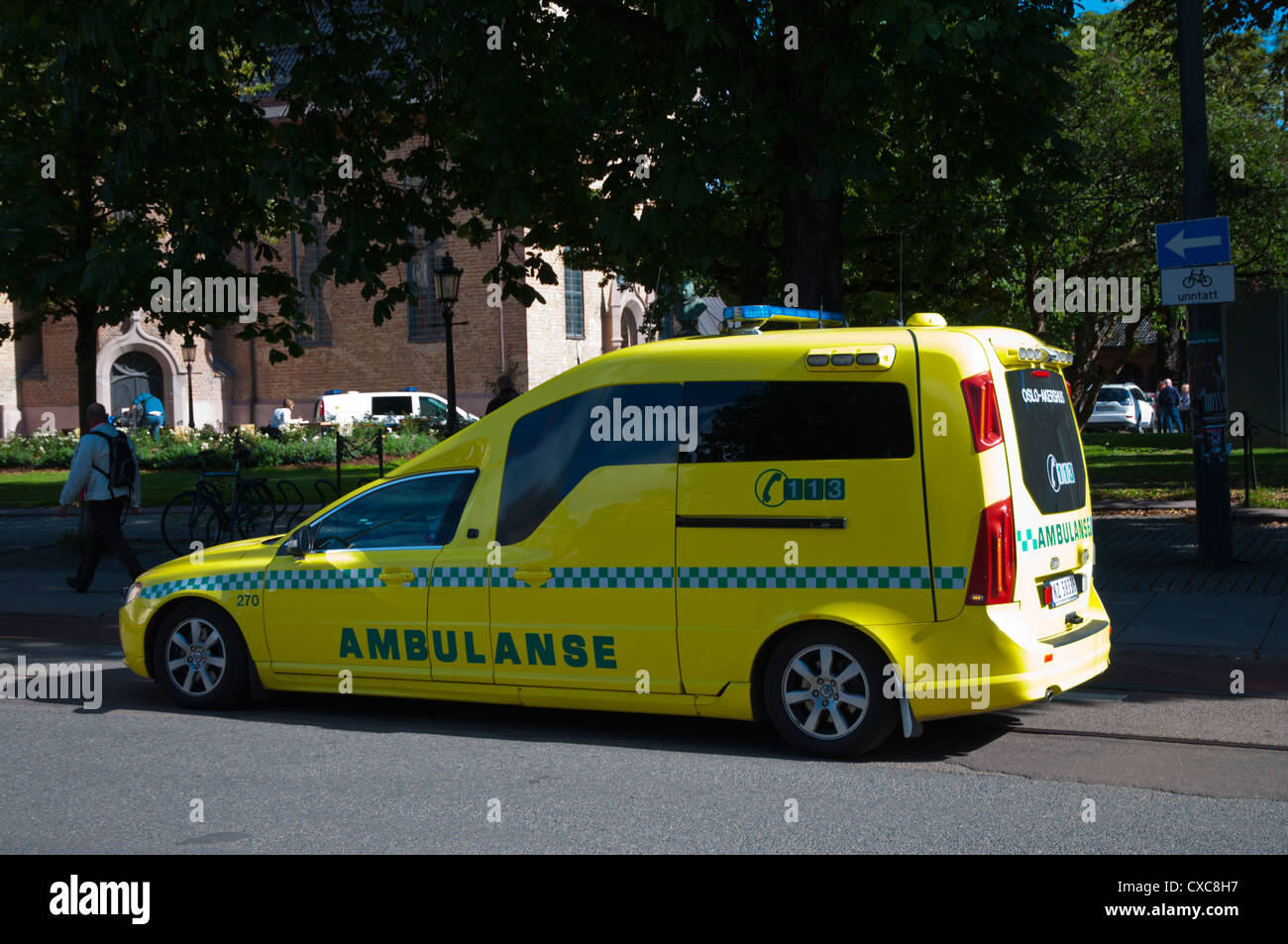 Ambulance emergency vehicle Sentrum central Oslo Norway Europe Stock ...