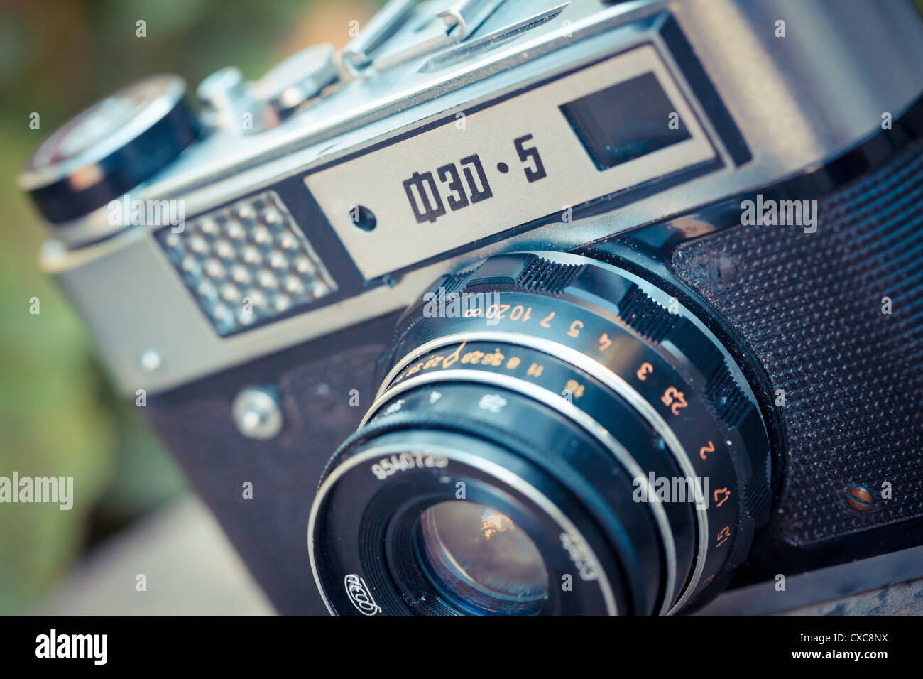 The beautiful design of an old analogic vintage camera Stock Photo - Alamy