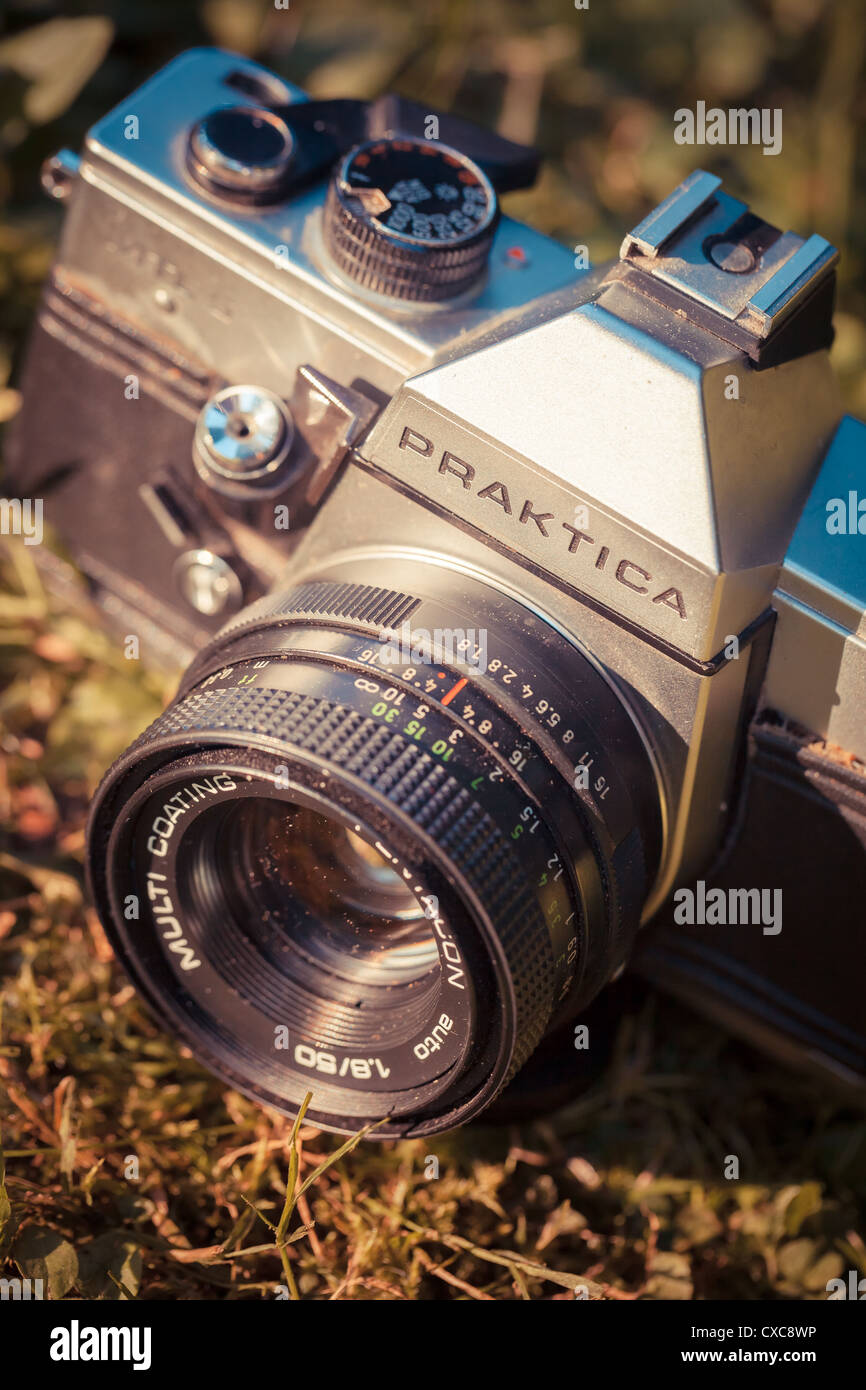 The beautiful design of an old analogic vintage camera Stock Photo - Alamy
