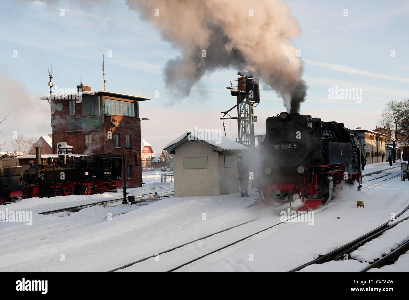 German steam locomotive at Wernigerode Station -3 Stock Photo - Alamy