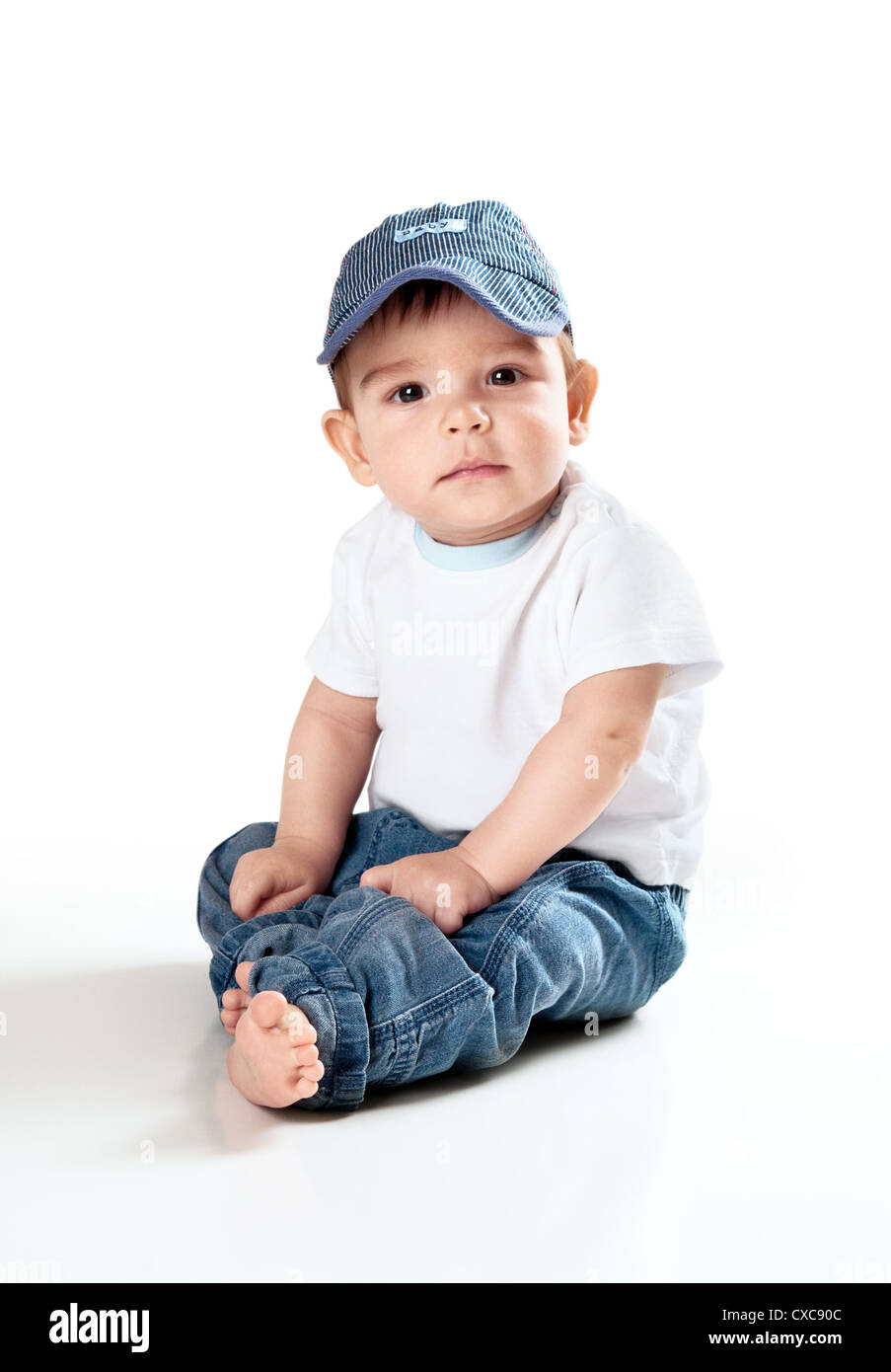 Little smiling boy isolated on white Stock Photo - Alamy