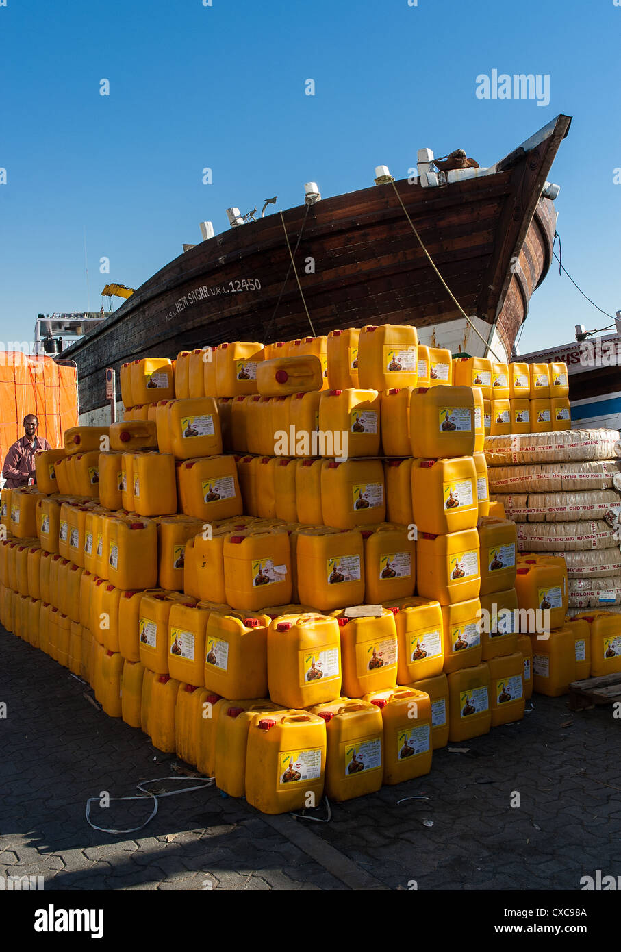 The traditional cargo ship in dubai creek hi-res stock photography and ...