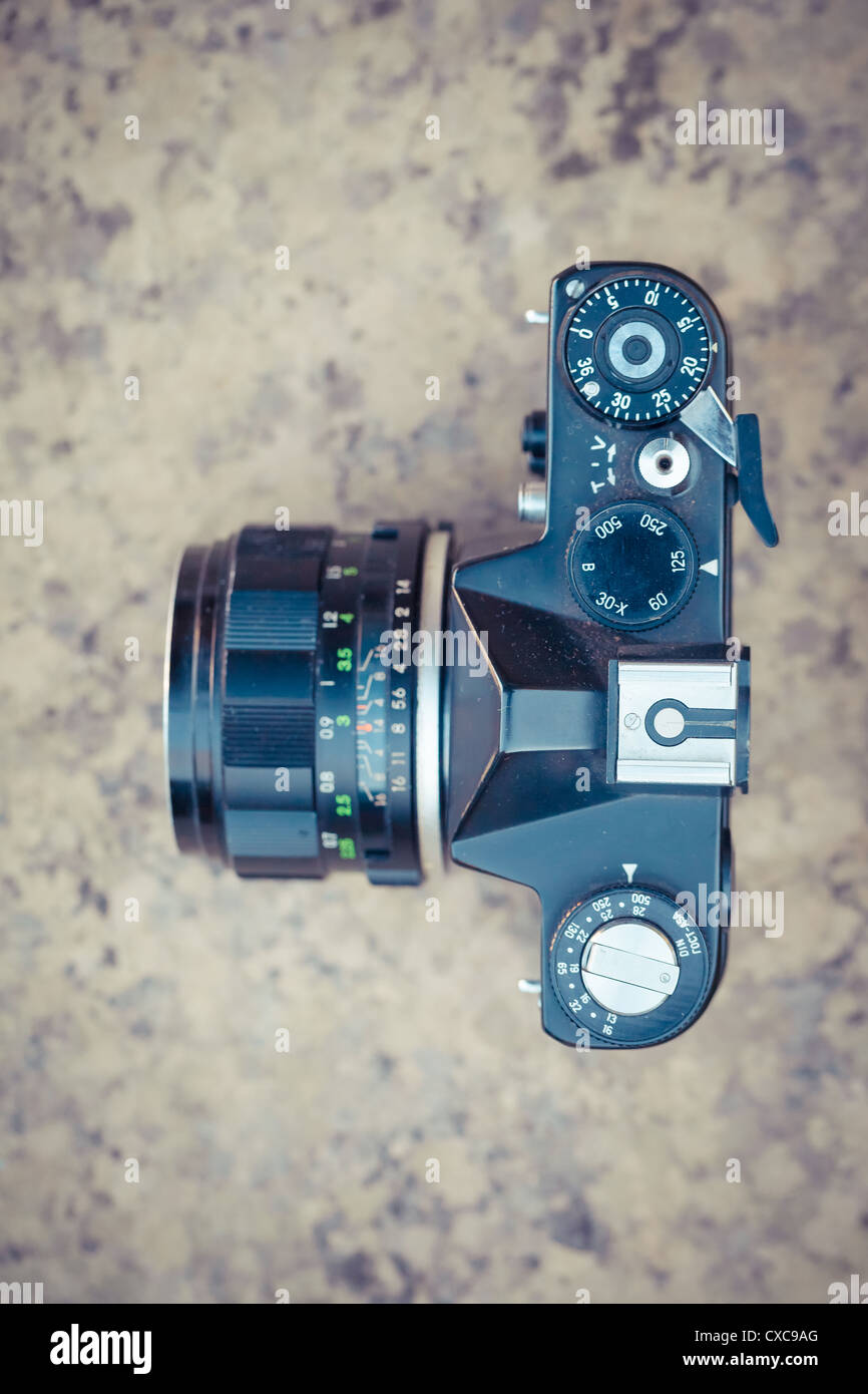 The beautiful design of an old analogic vintage camera Stock Photo - Alamy