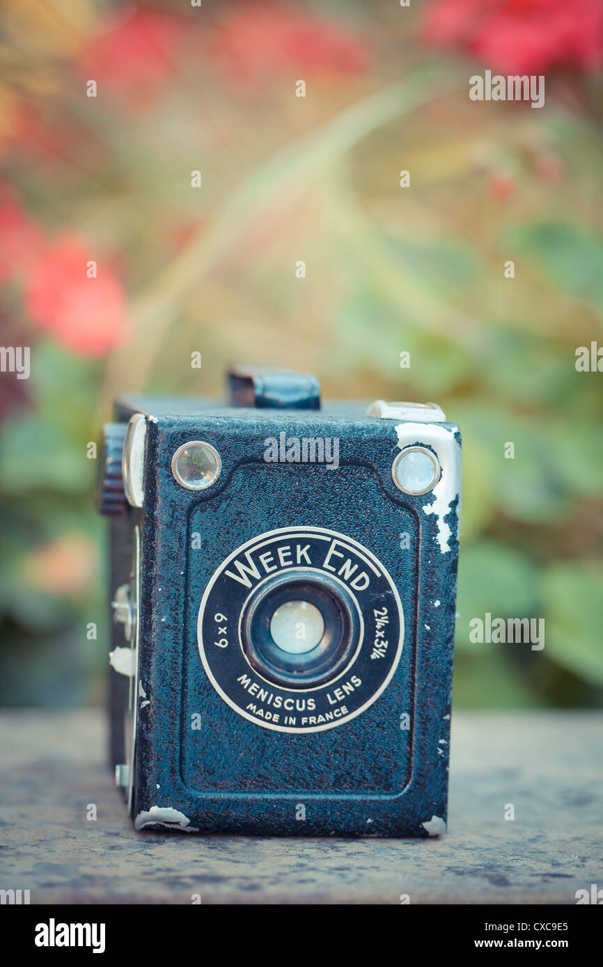 The beautiful design of an old analogic vintage camera Stock Photo - Alamy