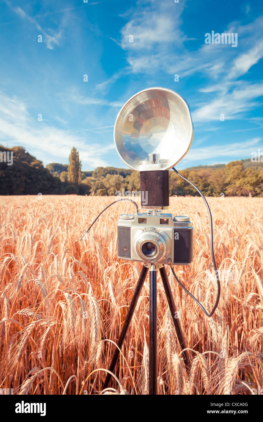 The beautiful design of an old analogic vintage camera Stock Photo - Alamy