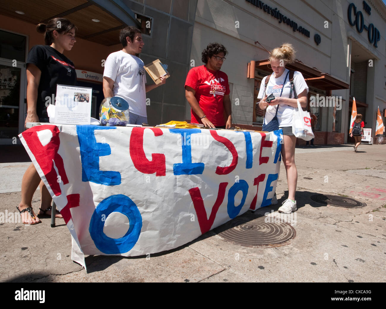 University of Texas at Austin campus for students to register to vote ...