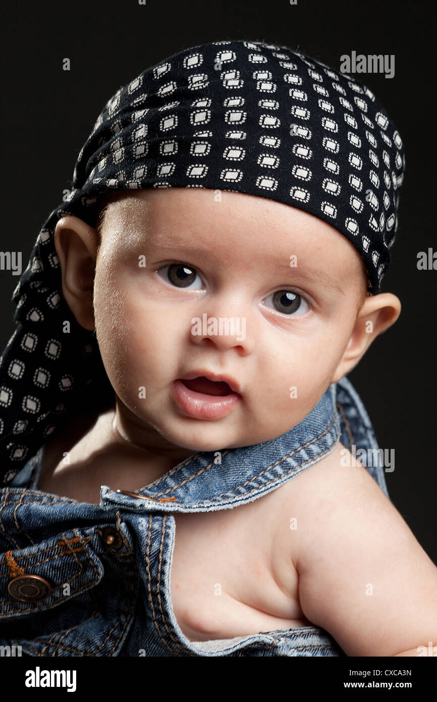 Baby boy western studio portrait Stock Photo - Alamy