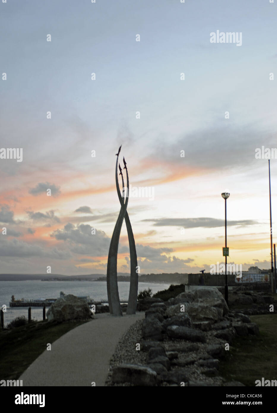 Red Arrows Memorial and Pier Bournemouth Dorset England Stock Photo - Alamy