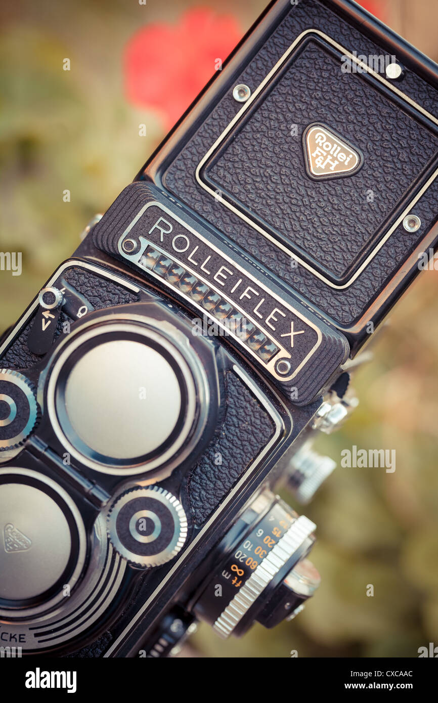 The beautiful design of an old analogic vintage camera Stock Photo - Alamy