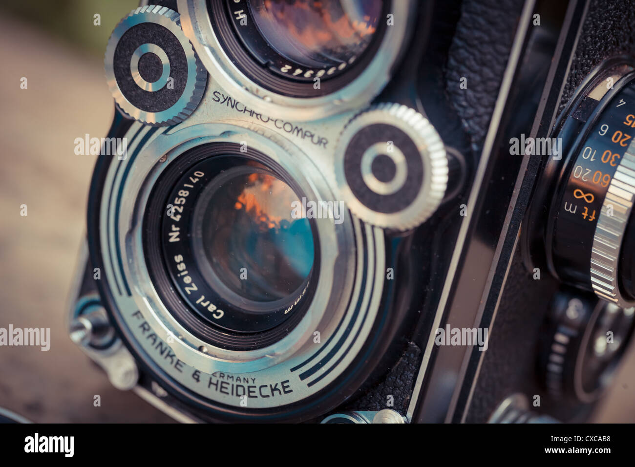 The beautiful design of an old analogic vintage camera Stock Photo - Alamy