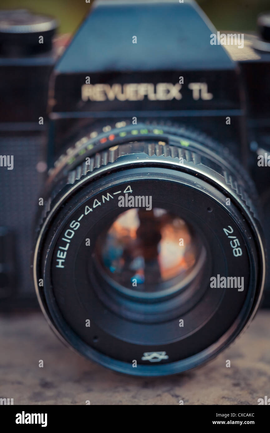 The beautiful design of an old analogic vintage camera Stock Photo - Alamy