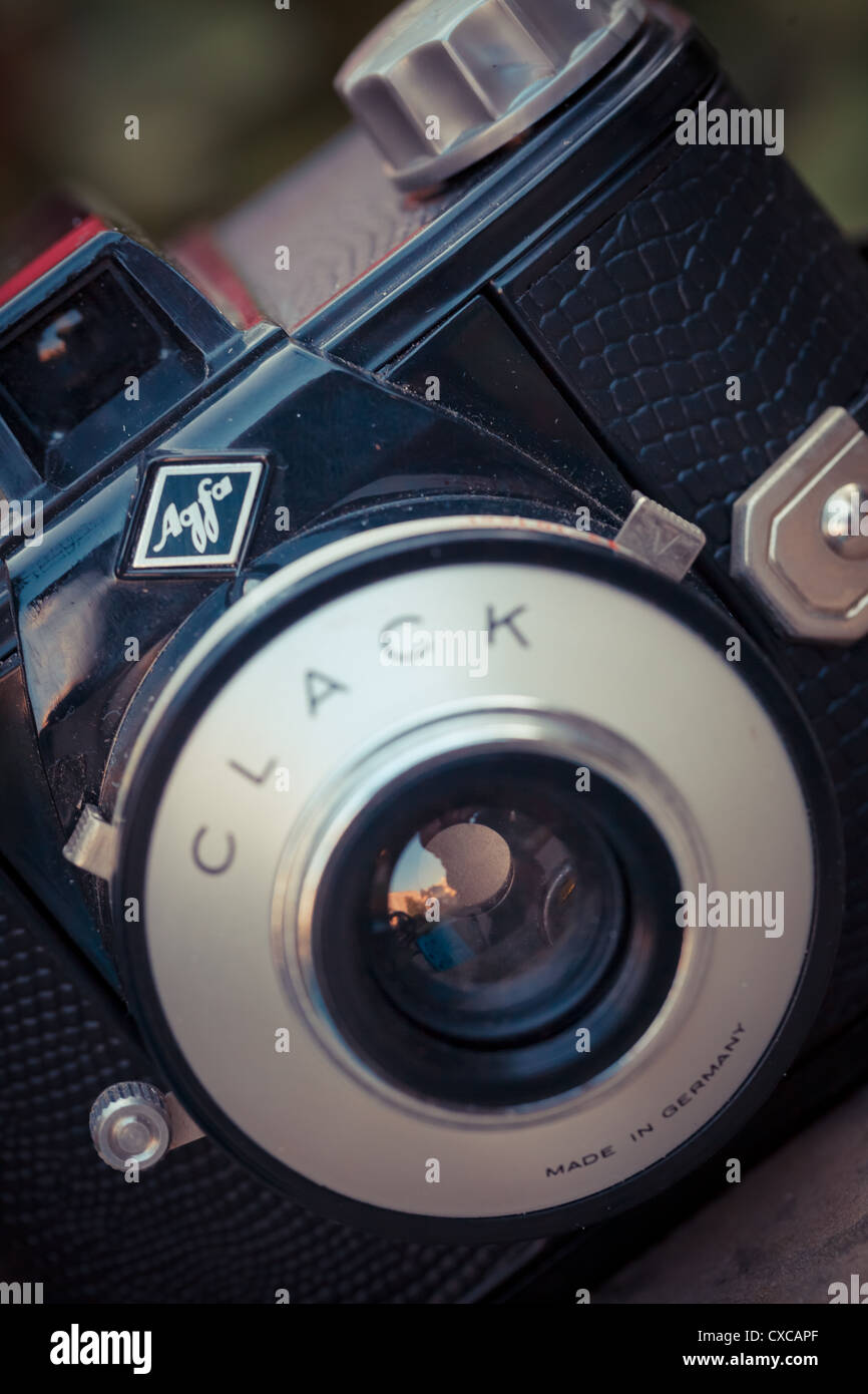 The beautiful design of an old analogic vintage camera Stock Photo - Alamy