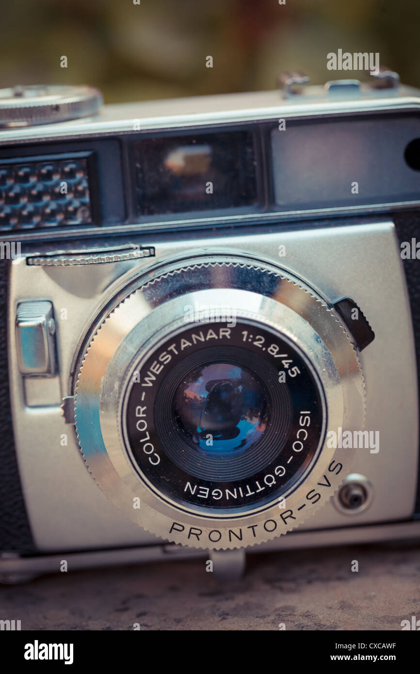 The beautiful design of an old analogic vintage camera Stock Photo - Alamy