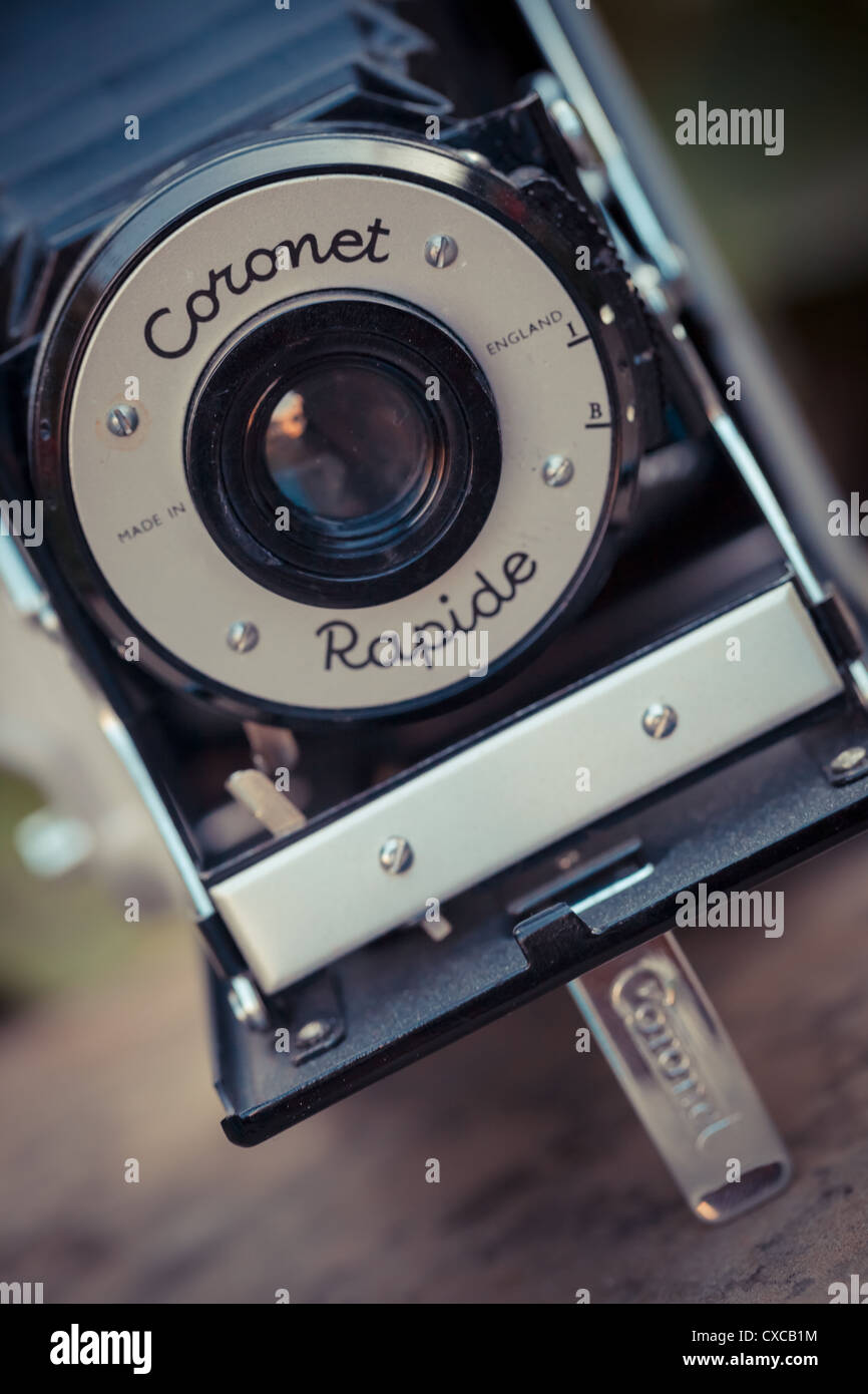 The beautiful design of an old analogic vintage camera Stock Photo - Alamy