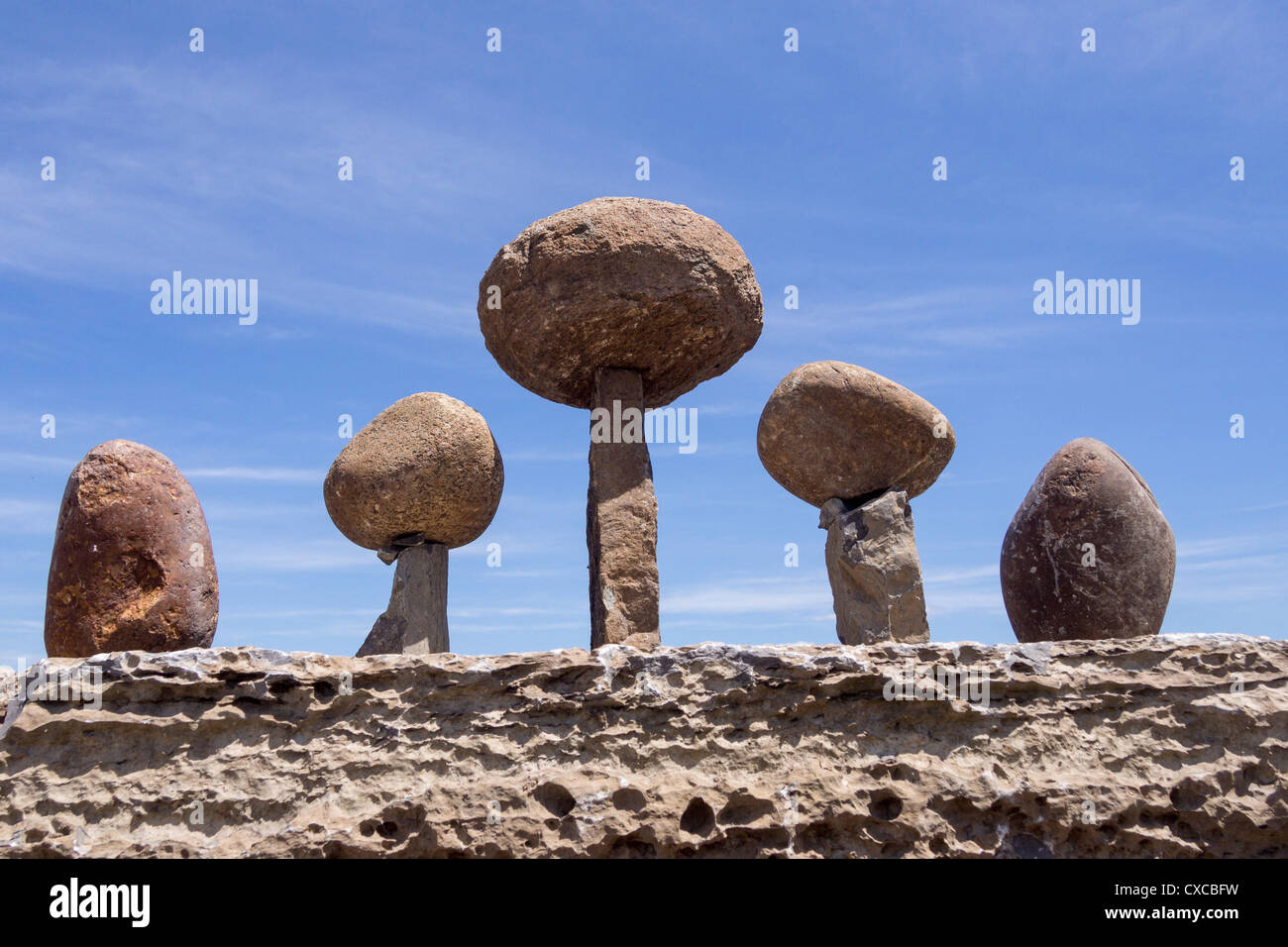 Five in Balance: Inukshuk Rock Sculpture. Built along the Ottawa River ...
