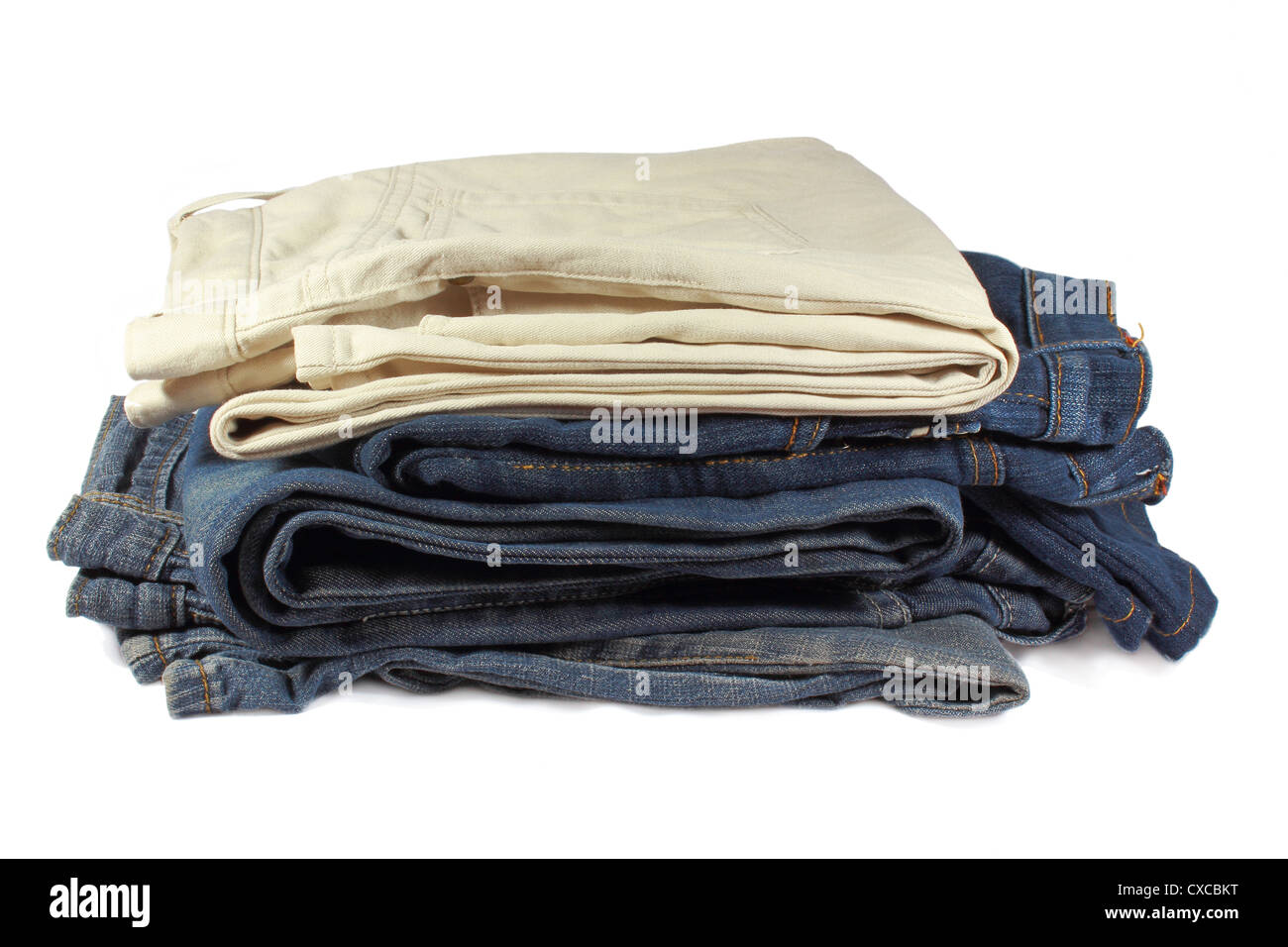Pile of jeans Stock Photo - Alamy