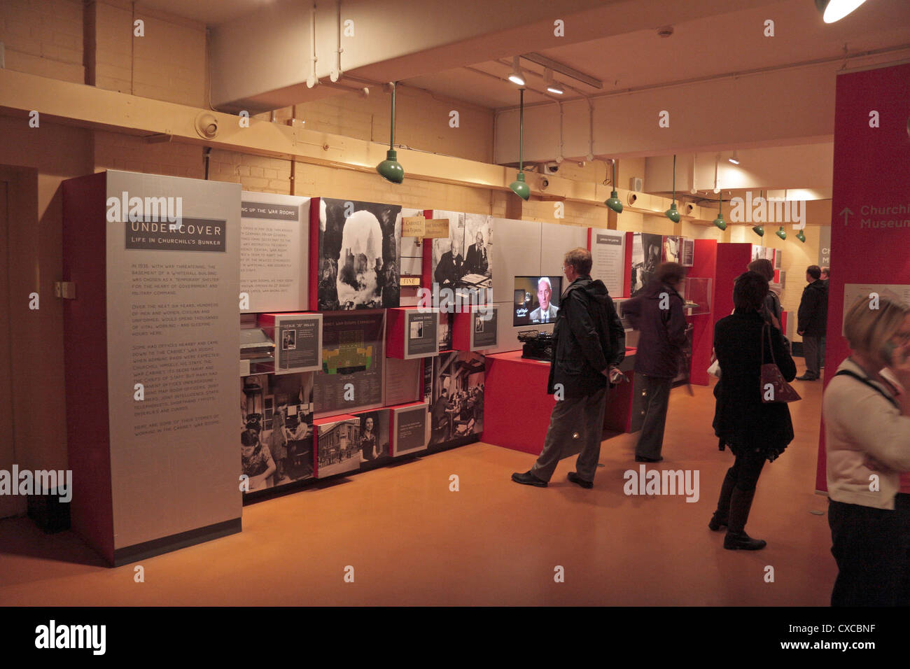 Visitors inside the Churchill War Rooms museum, Churchill's wartime ...