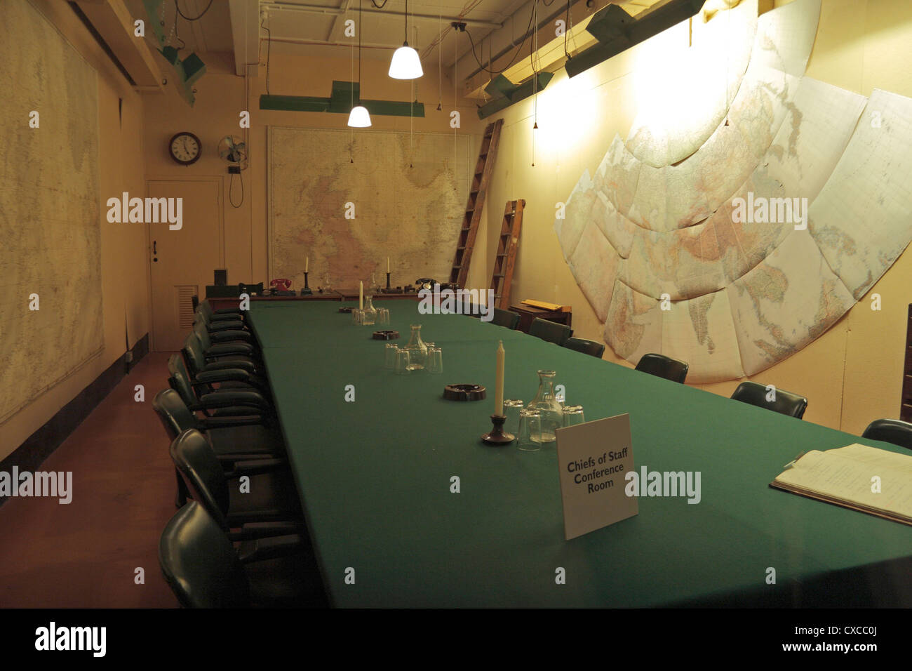 The Chief of Staff Conference Room in the Churchill War Rooms museum ...