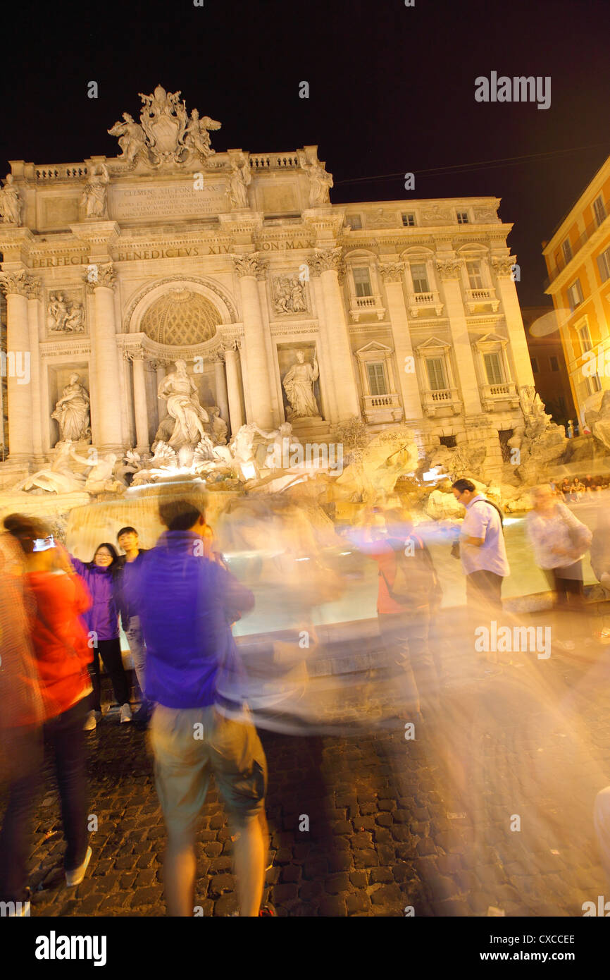 Italy, Rome, Piazza di Trevi, Trevi fountains, fountain in evening ...