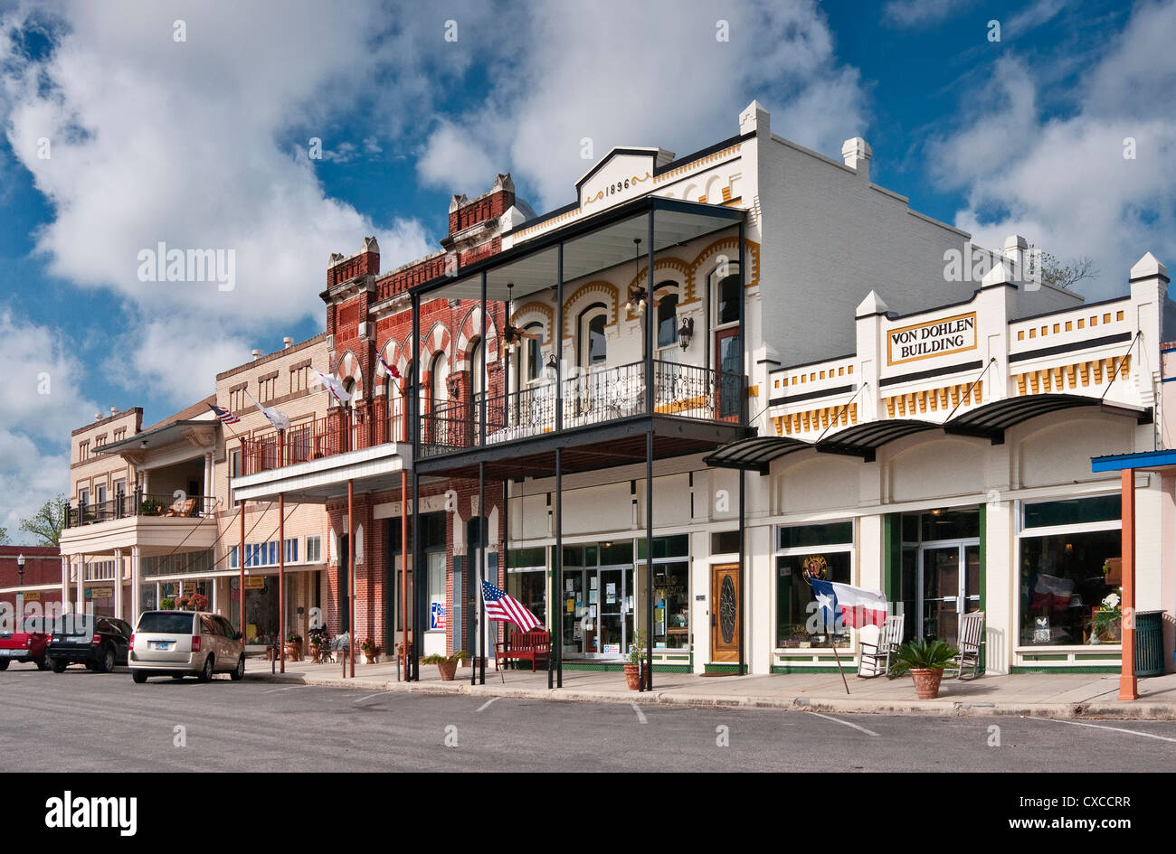 Shops at Courthouse Square, Goliad, Texas, USA Stock Photo - Alamy