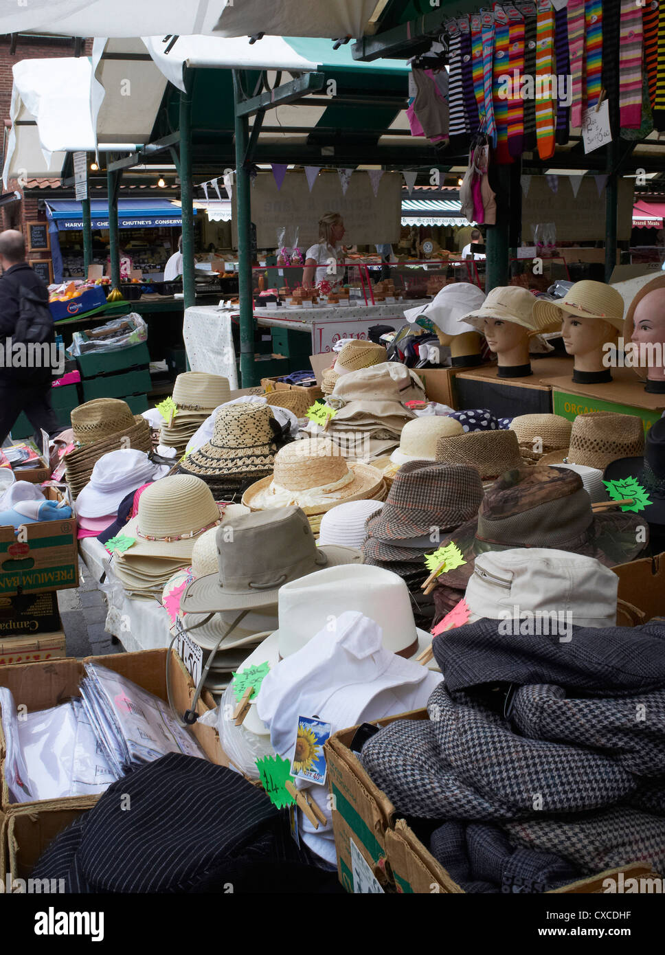 Hat stall, York Market, York, Northern England, UK Stock Photo - Alamy