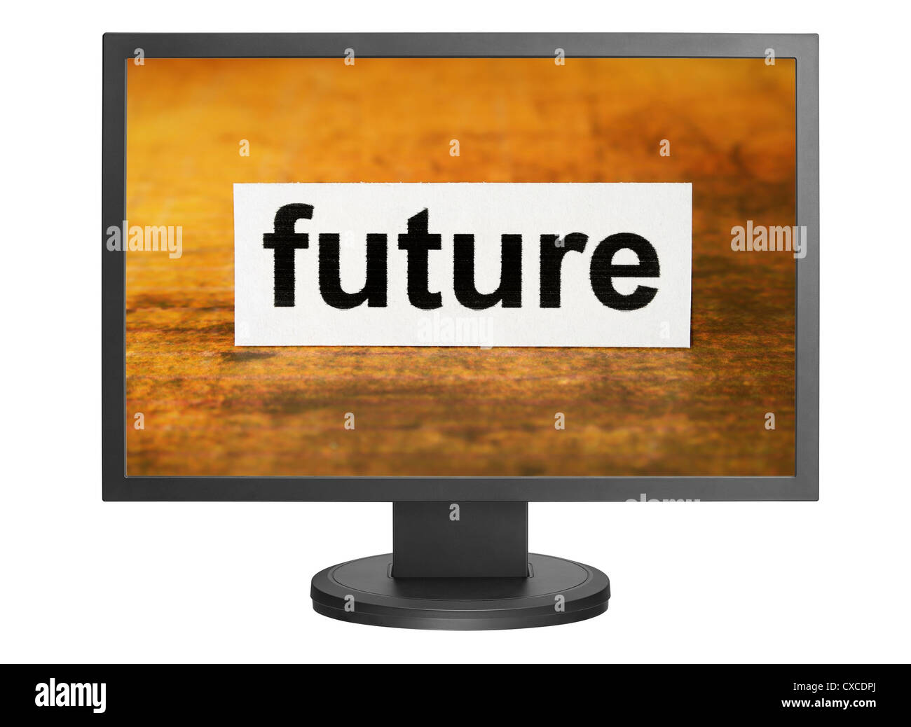 Future text on monitor Stock Photo - Alamy