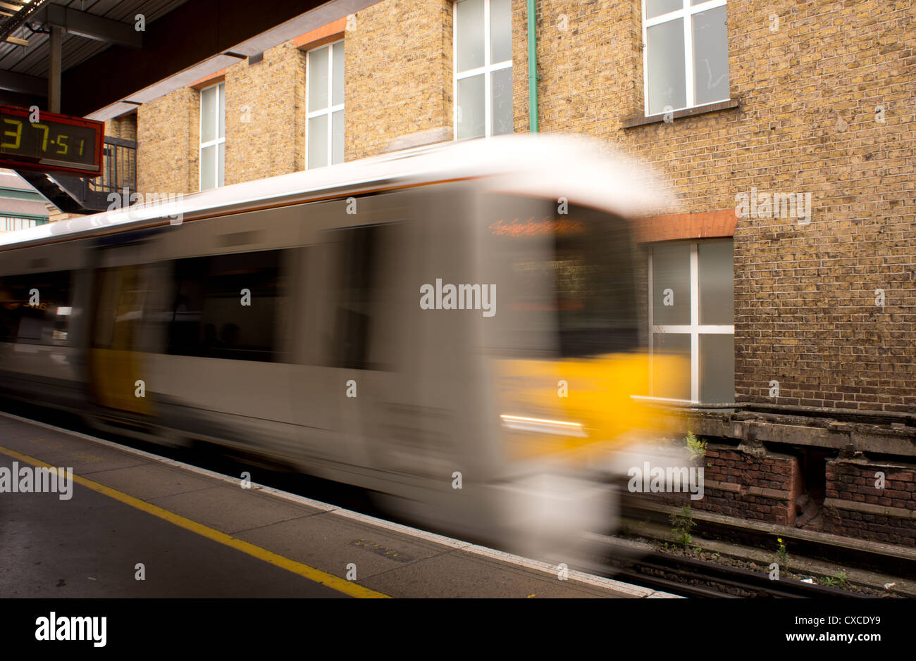 Train entering a station hi-res stock photography and images - Alamy
