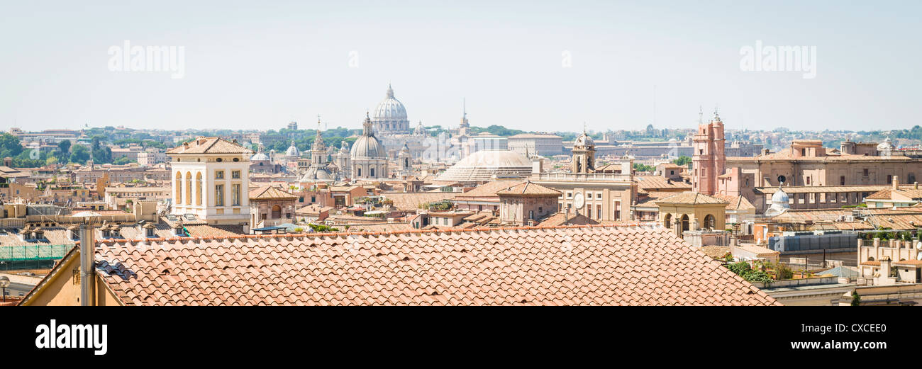 Looking towards Vatican City from roof top, Rome, Roma, Italy, Italia ...