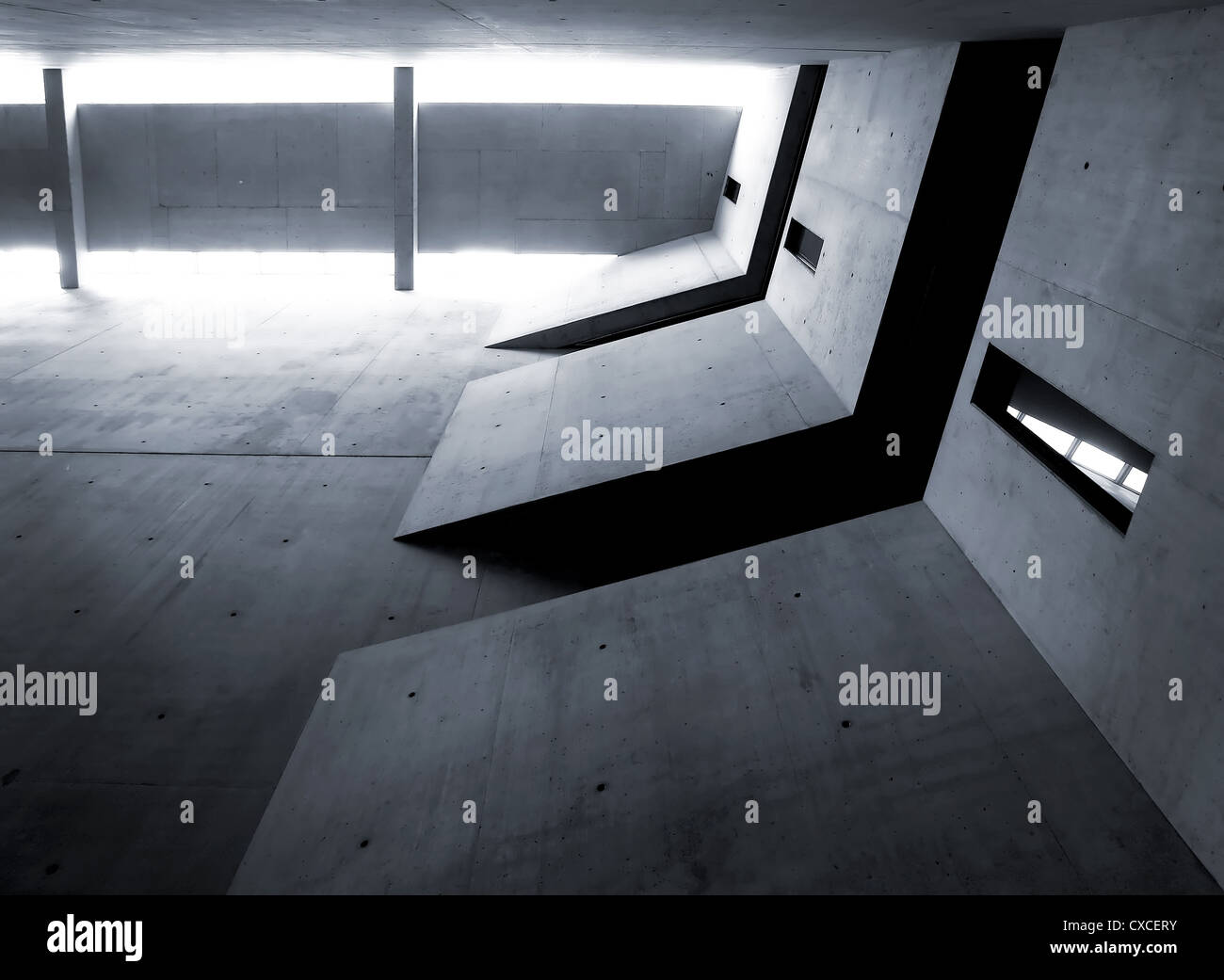 Jewish museum interior detail, a section of the “Void.”, Berlin ...
