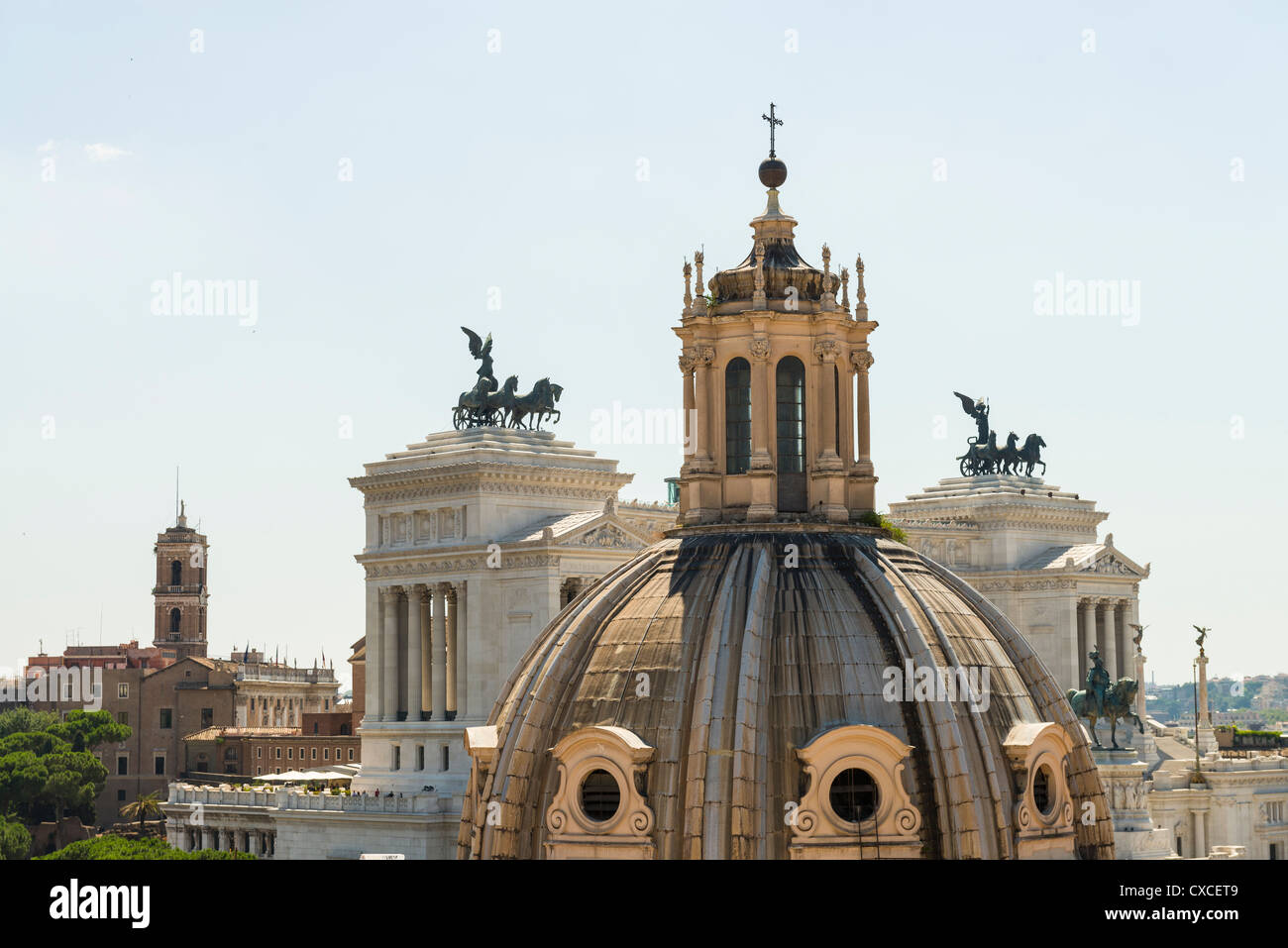 Monument to Vittorio Emanuele II from roof top, Rome, Roma, Italy ...