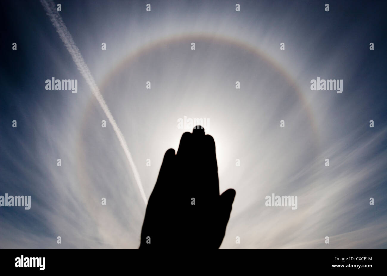 Sun halo phenomenon Stock Photo - Alamy