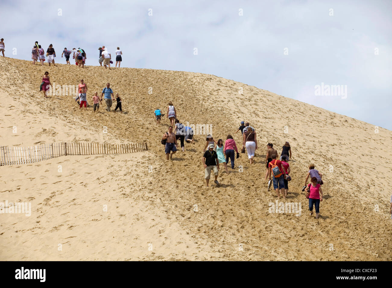 People visiting the Famous dune of Pyla, the highest sand dune in ...