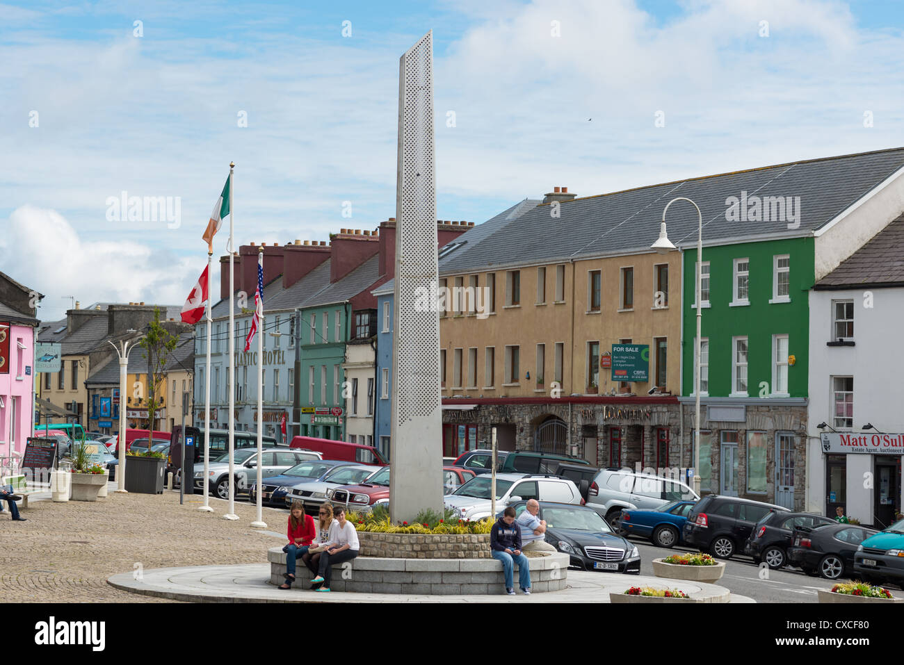 Town centre of Clifden, Connemara, County Galway, Republic of Ireland ...