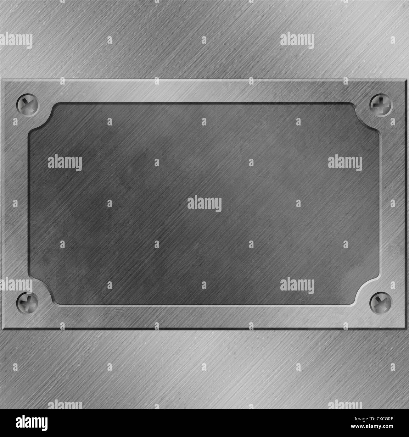 A Metal Background with Name Plate, Plaque Stock Photo - Alamy
