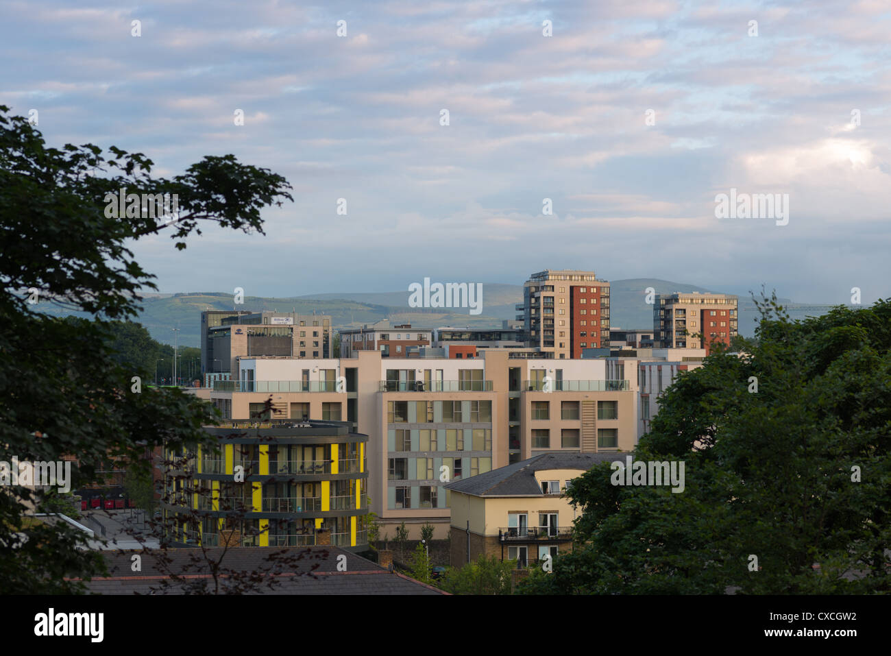 New Dublin development of apartments seen from Phoenix Park. Republic ...