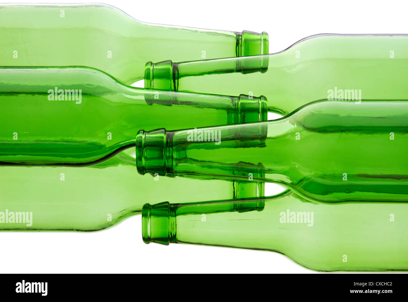 Bunch of empty glass beer bottles with back lighting Stock Photo - Alamy