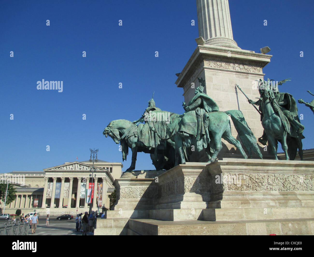 BUDAPEST Hungary. Statues at the base of the Millenium Monument in ...