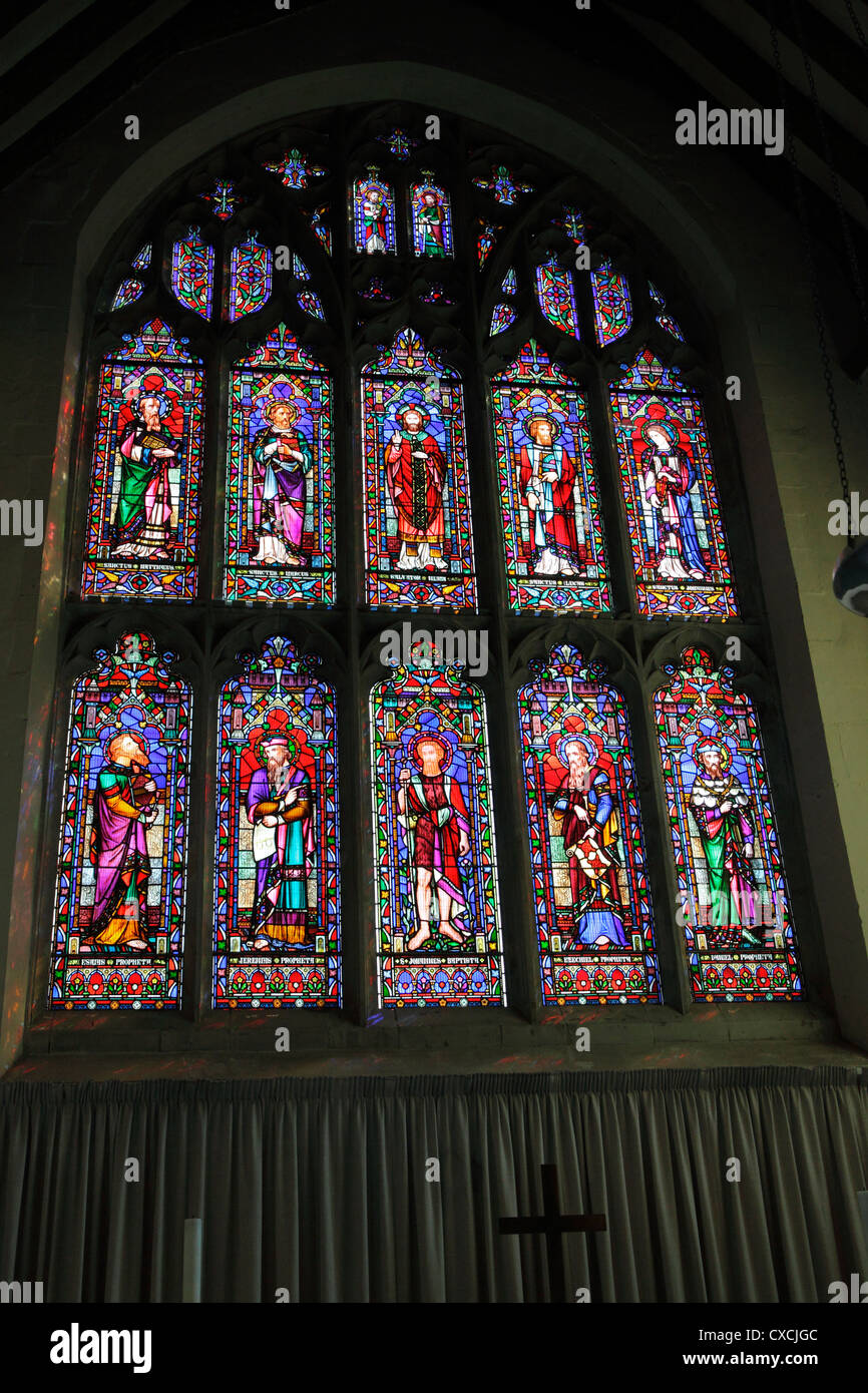 Stained glass window in St Mildred's church Tenterden Kent UK Stock ...