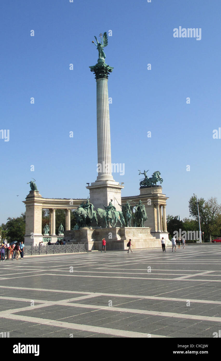 BUDAPEST Hungary. Statues at the base of the Millenium Monument in ...
