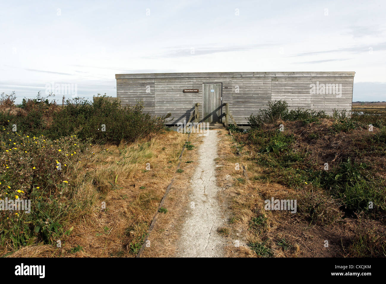 Elmley RSPB Reserve, Kent, South Fleet Hide, September 2012 Stock Photo ...