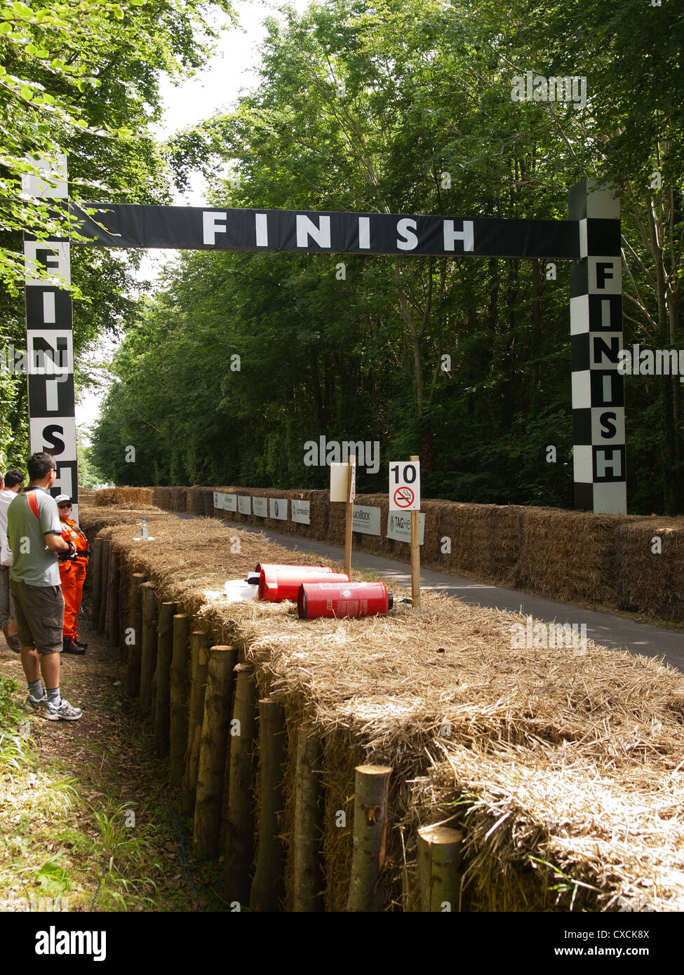 Finish line at the end of the hill climb Goodwood Festival Of Speed ...