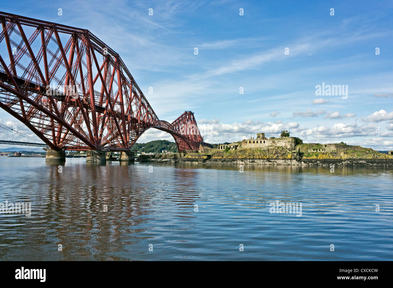 Small island Inch Garvie in the Firth of Forth in Scotland adjacent to ...
